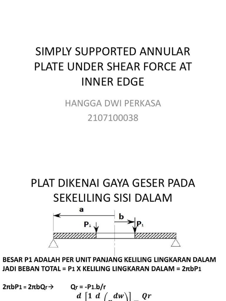 Simply Supported Annular Plate | PDF