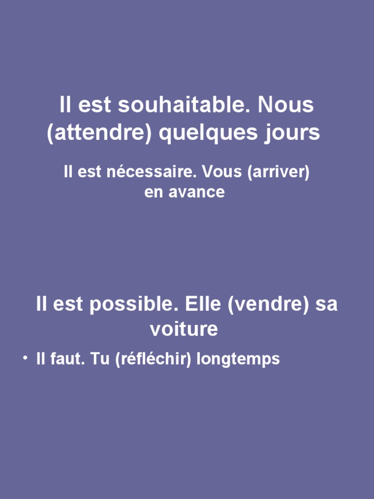 Exercices Subjonctif b2 | PDF