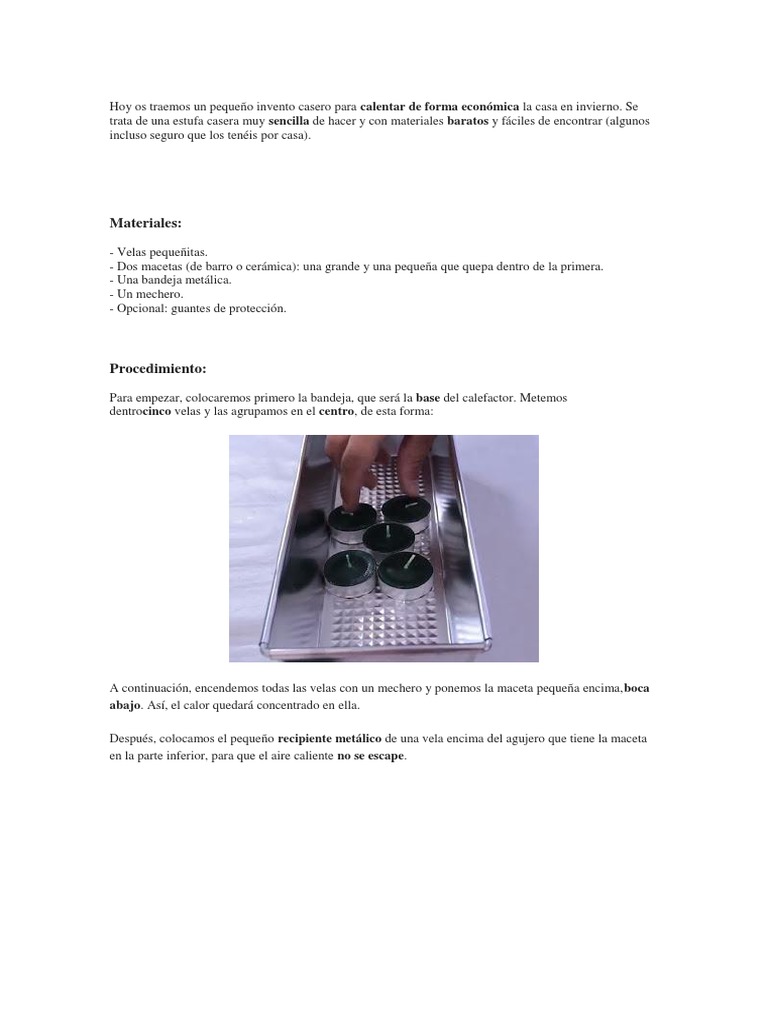 Hoy Os Traemos Un Pequeño Inven | PDF | Caldera | Horno