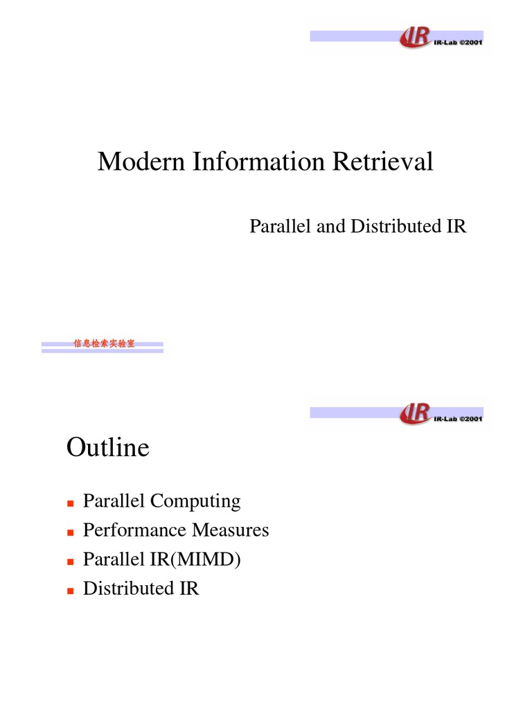 Modern Information Retrieval: Parallel and Distributed IR | PDF ...