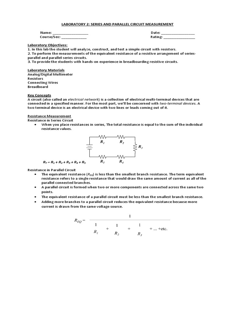 Series and Parallel Circuit Lab Guide | PDF