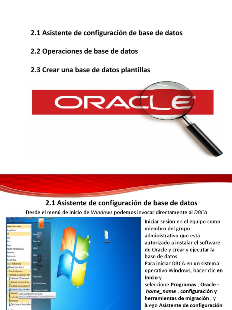 Configuración y Gestión de DB Oracle | PDF | Usuario (informática ...