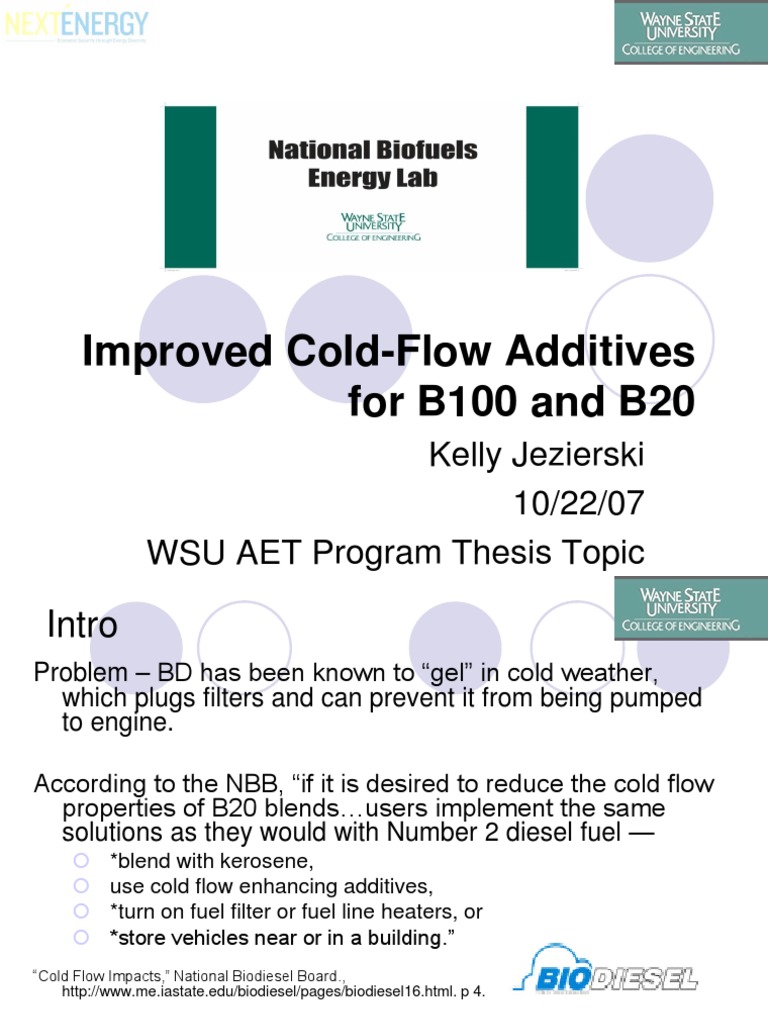 Improved Cold-Flow Additives | PDF | Biodiesel | Diesel Fuel