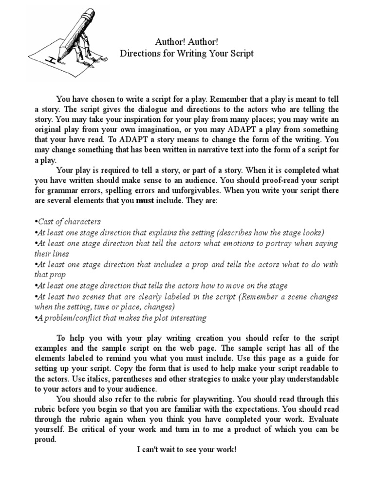 Writing Effective Stage Directions | PDF