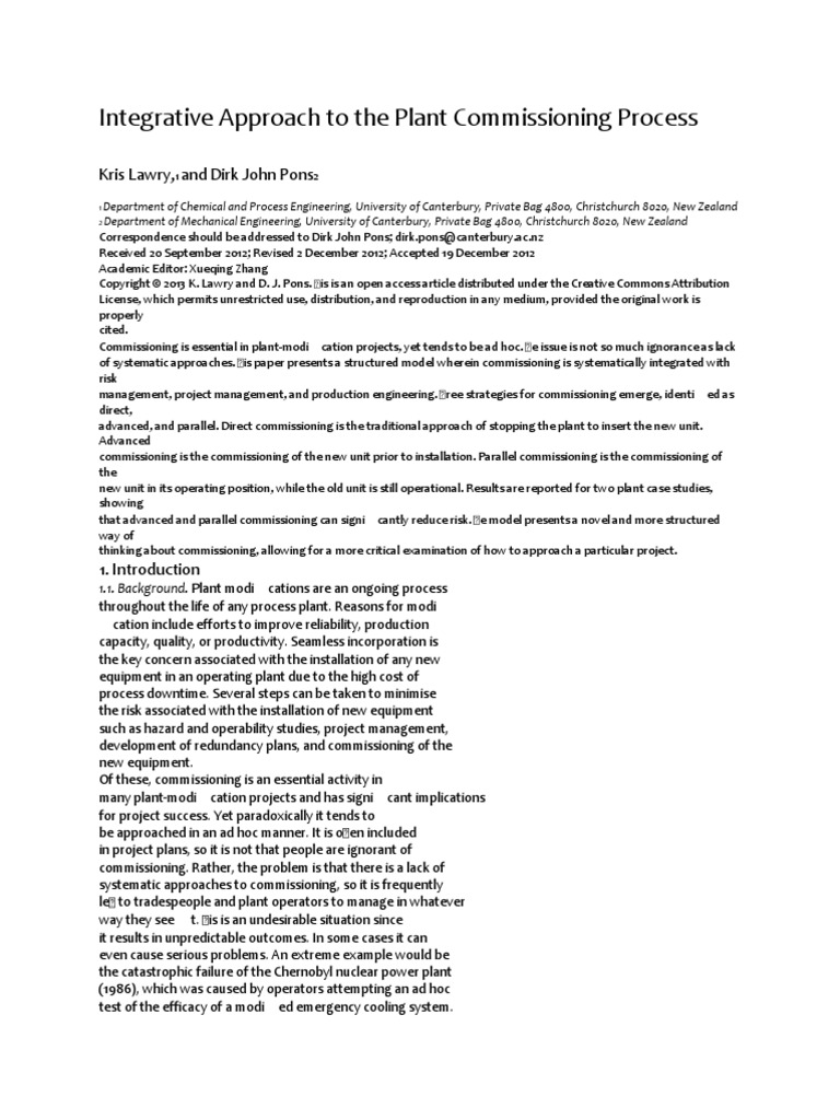 Plant Commissioning Process 1 | PDF | Reliability Engineering | Business