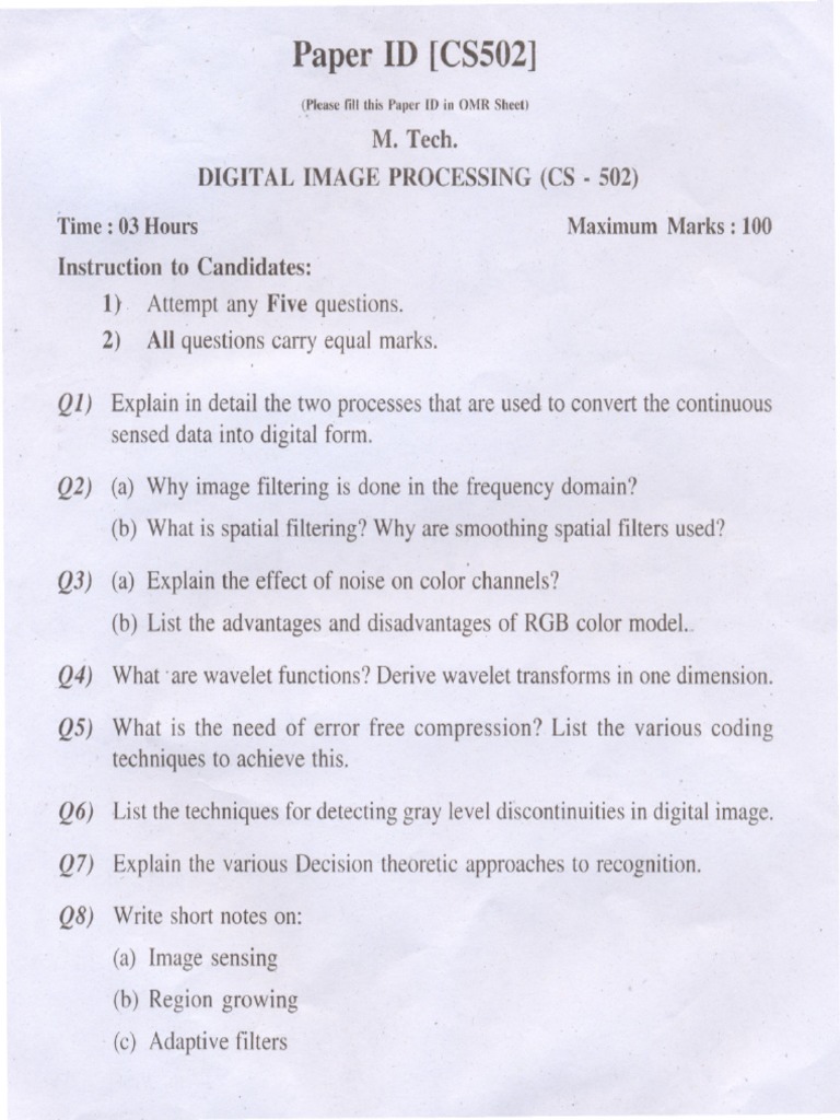 DIP Question Paper | PDF | Teaching Methods & Materials