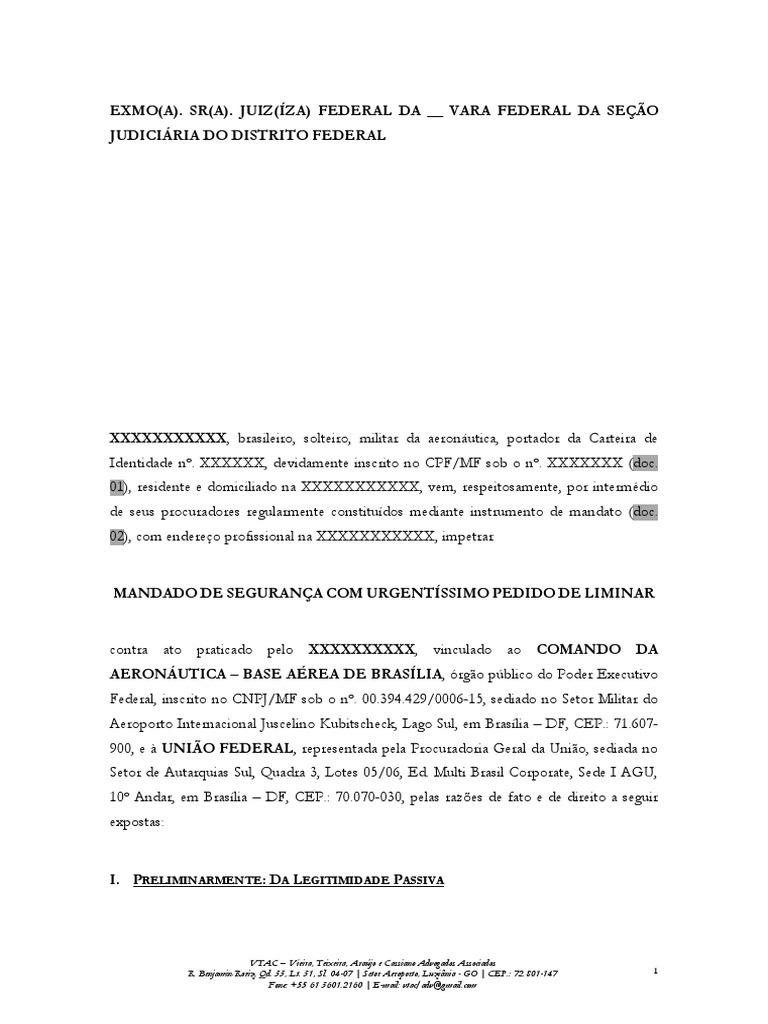 Modelo Mandado de Segurança | Crimes | Crime e justiça