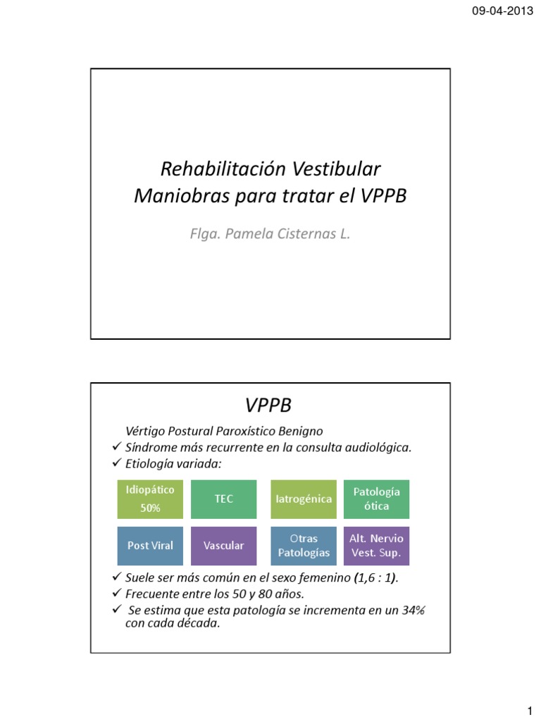 Rehabilitación Vestibular VPPB | PDF | Medicina | Enfermedades y trastornos