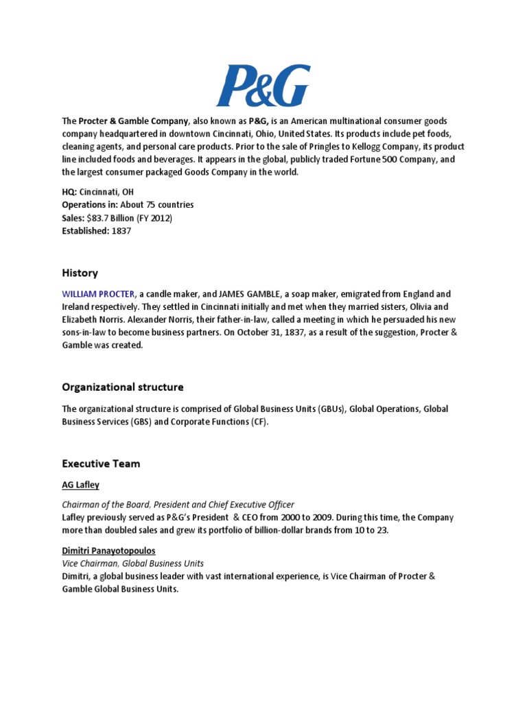 PG Case | PDF | Procter & Gamble | Retail
