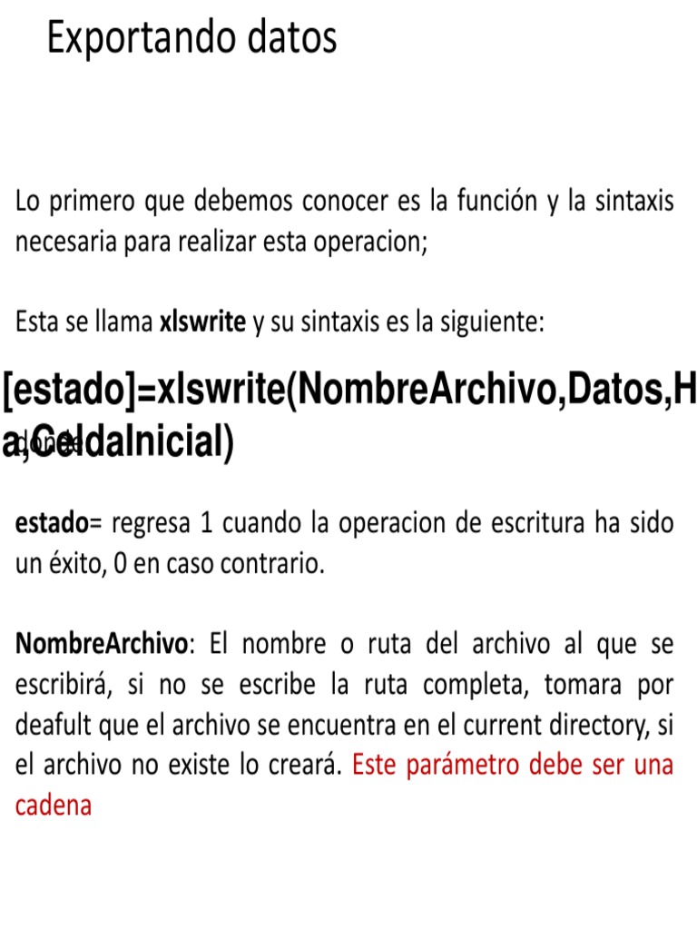 Exportar e Importar Datos A Excel Con MatLAB | PDF | Archivo de ...