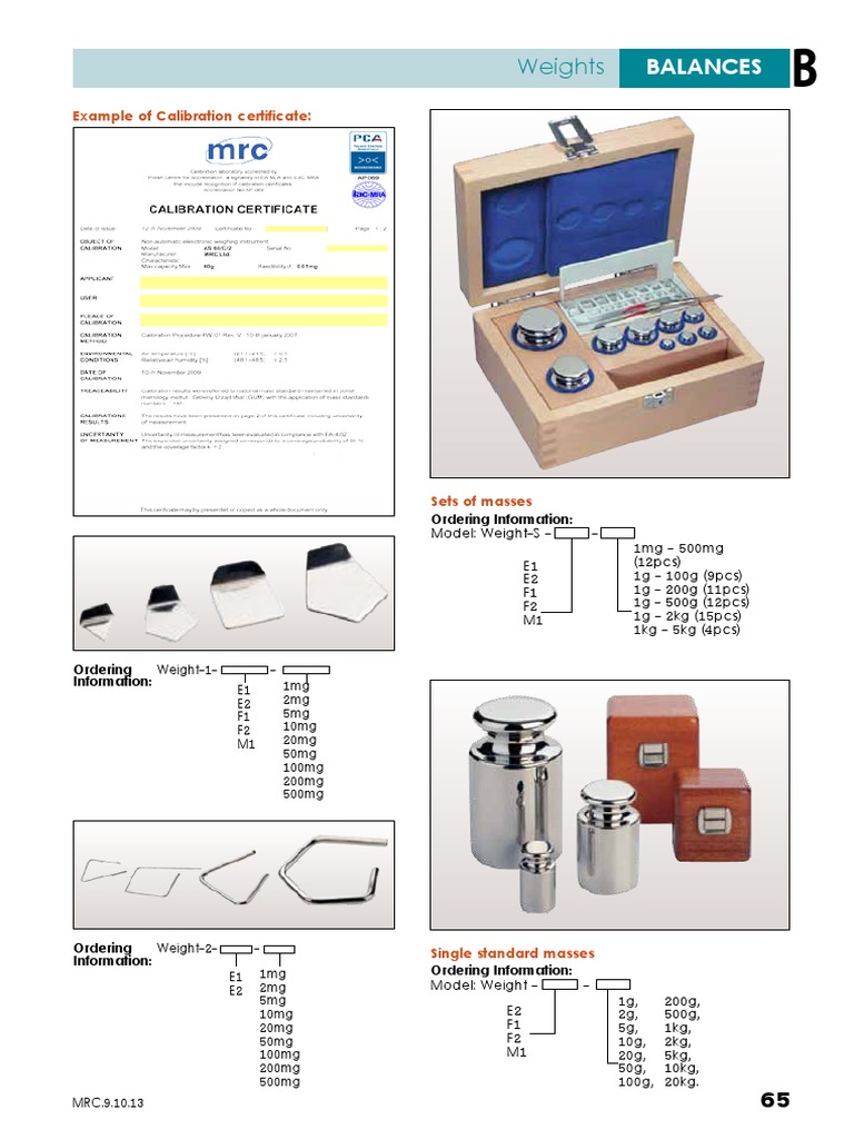 Spec Weight Calibration Weights Guide | PDF