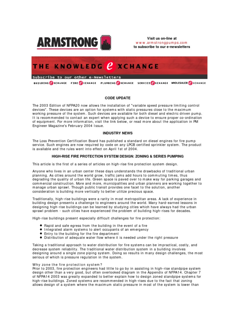 High-Rise Fire Protection System Design - Zoning & Series Pumping | PDF ...