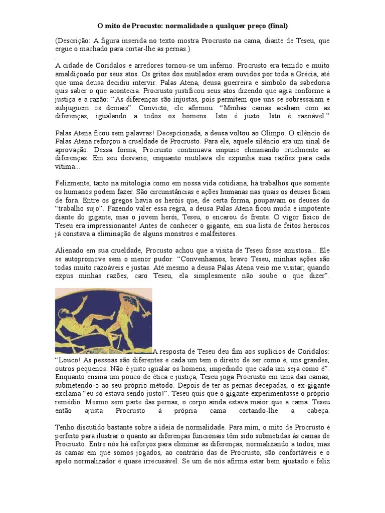 O Mito de Procusto | PDF | Atena | Mitologia grega