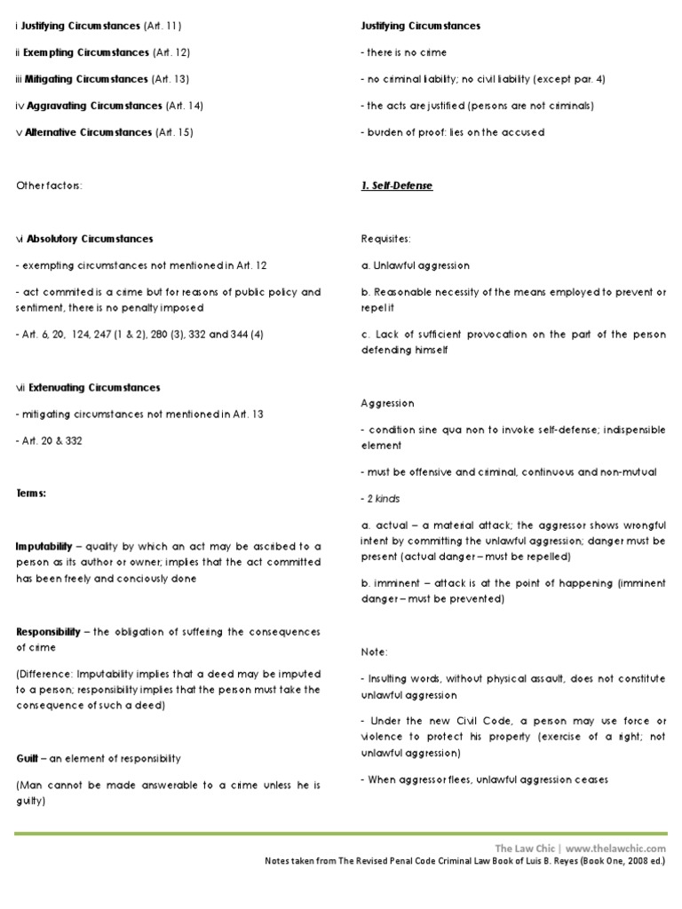 Exempting Circumstances in Criminal Law | PDF | Assault | Insanity