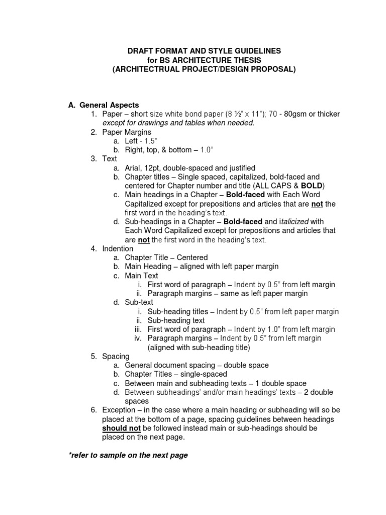 Guidelines for Formatting an Architecture Thesis | PDF | Ellipsis ...