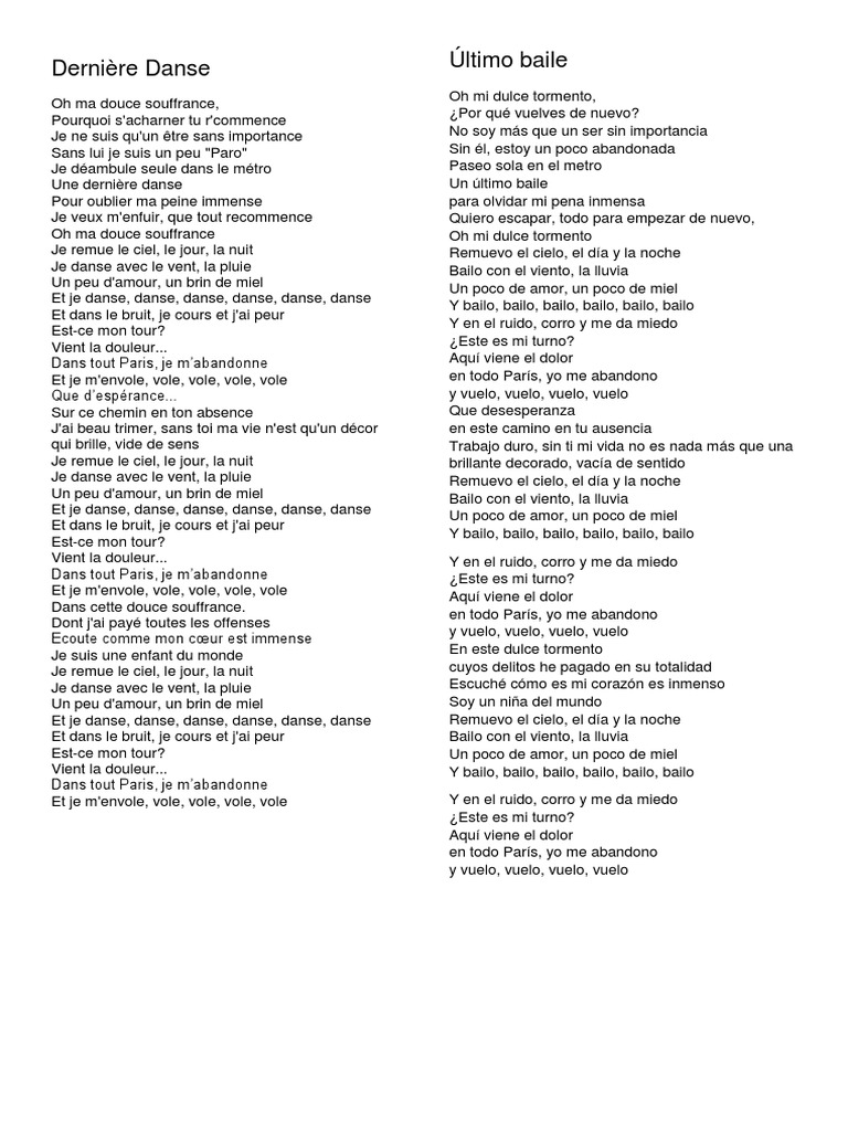Paroles de "Dernière Danse" Indila | PDF