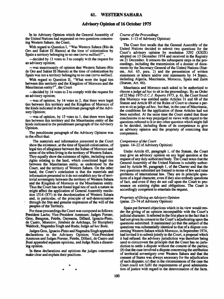 Western Sahara Case | PDF | Western Sahara | Mauritania