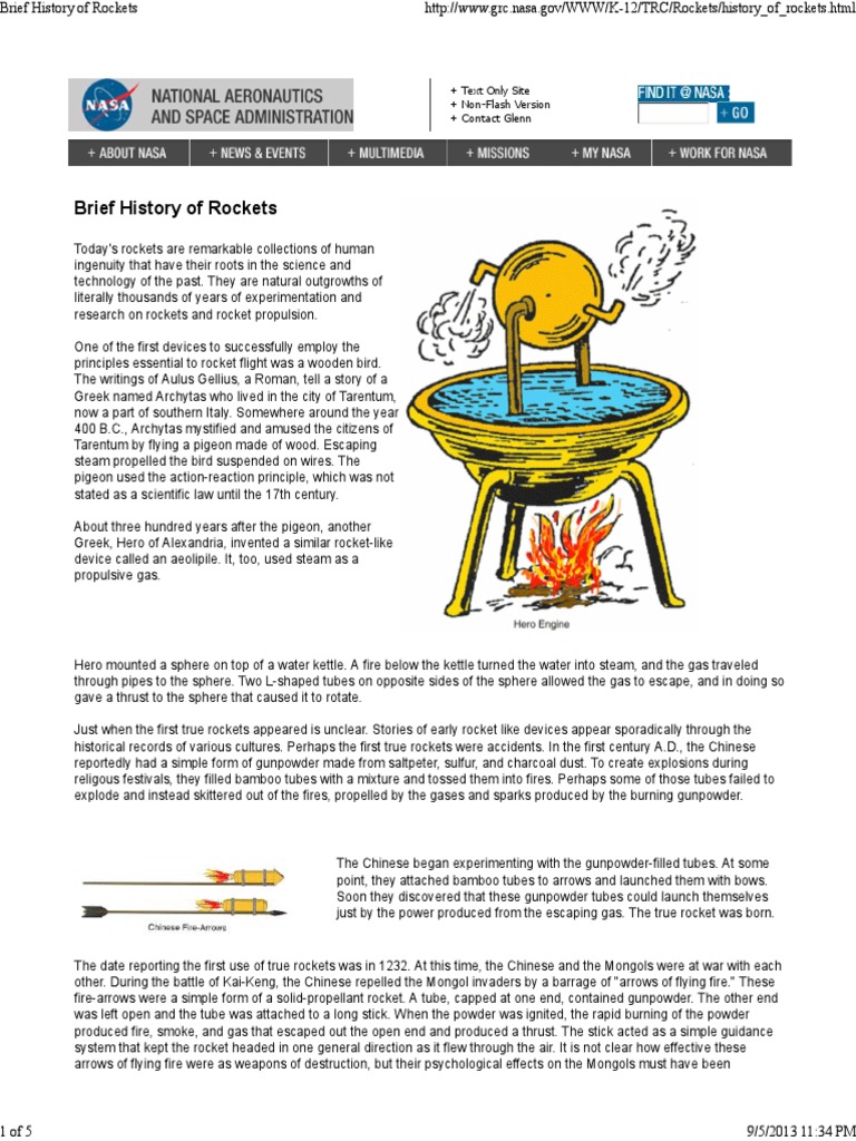 Brief History of Rockets | PDF | V 2 Rocket | Rocket