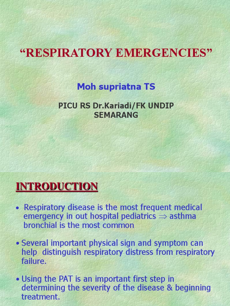 Pediatric Respiratory Emergencies Guide | PDF | Respiratory Tract | Asthma