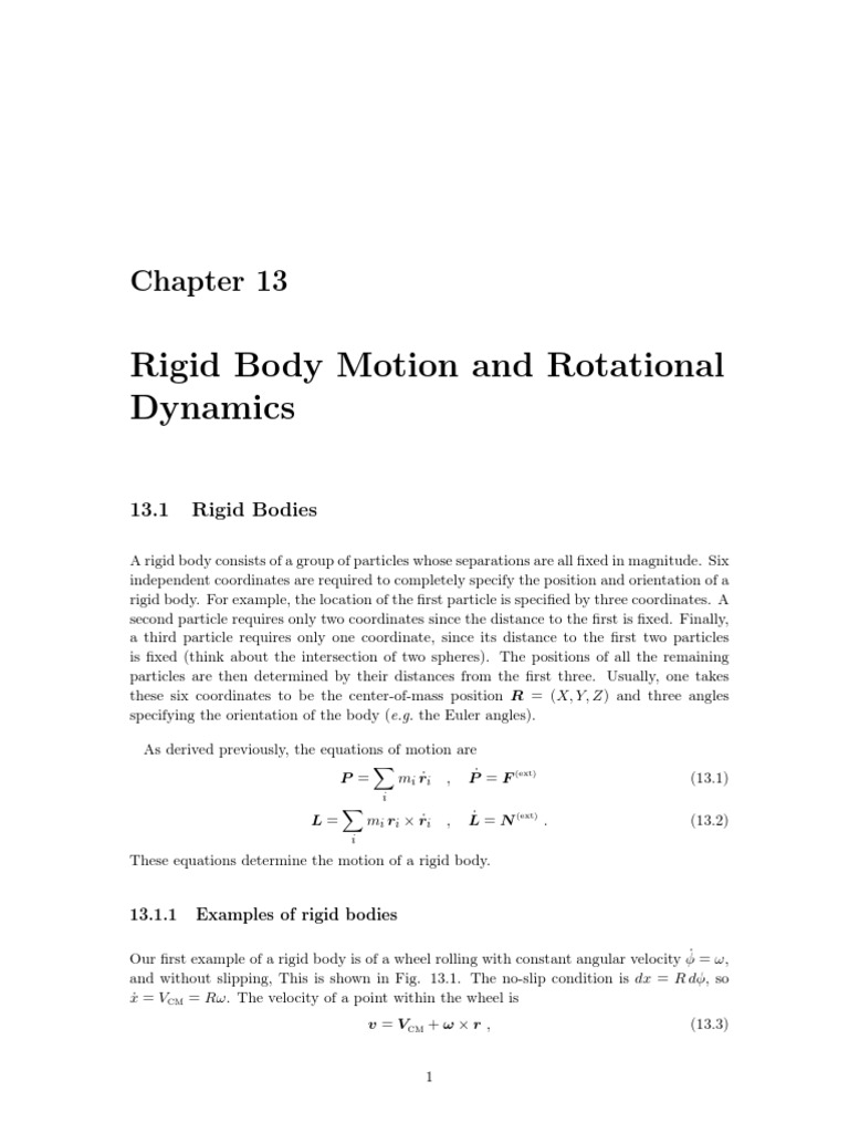 Rotational Dynamics of Rigid Bodies: Analysis of the Inertia Tensor ...