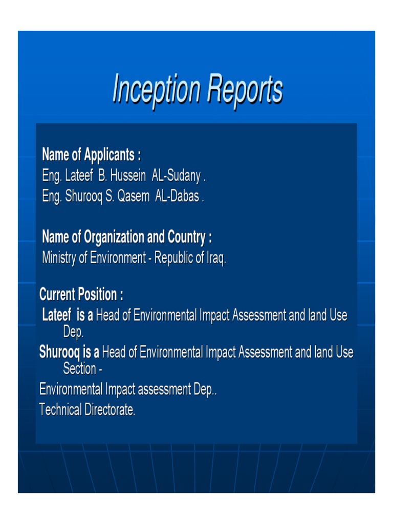 Iraq Inception Reports Summarize Environmental Projects | PDF ...