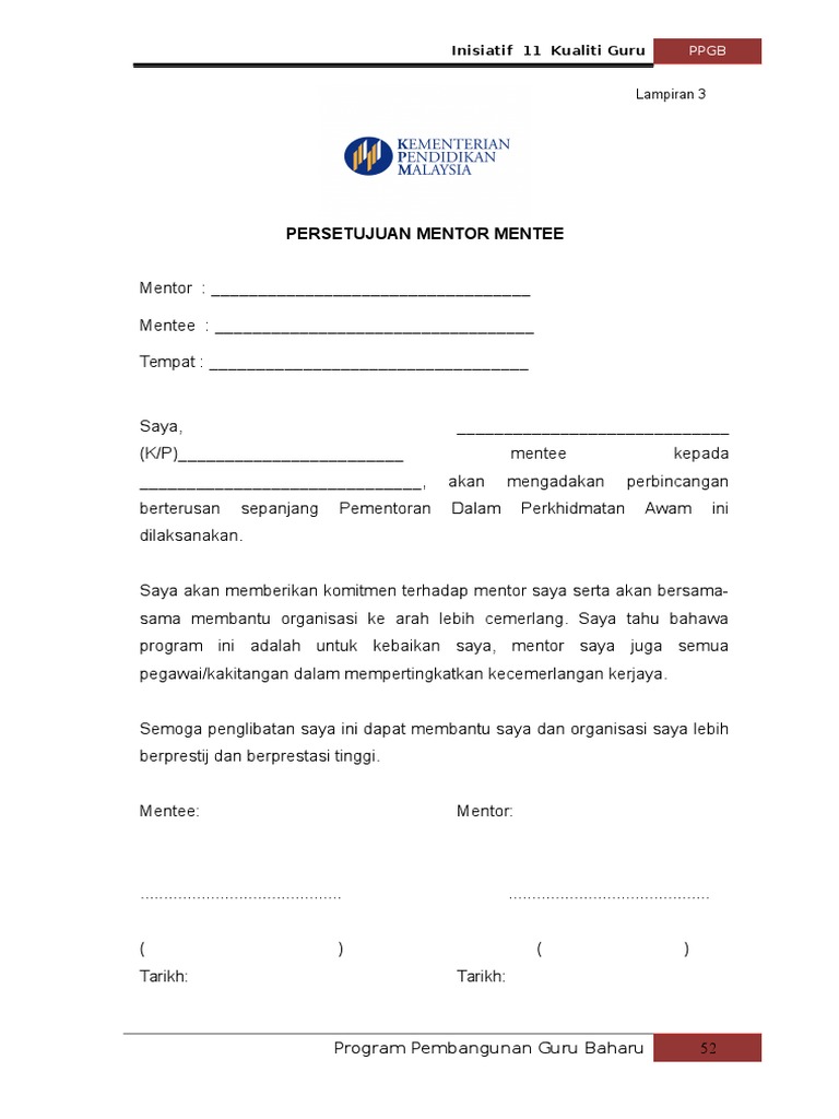 Persetujuan Mentor Mentee PPGB | PDF