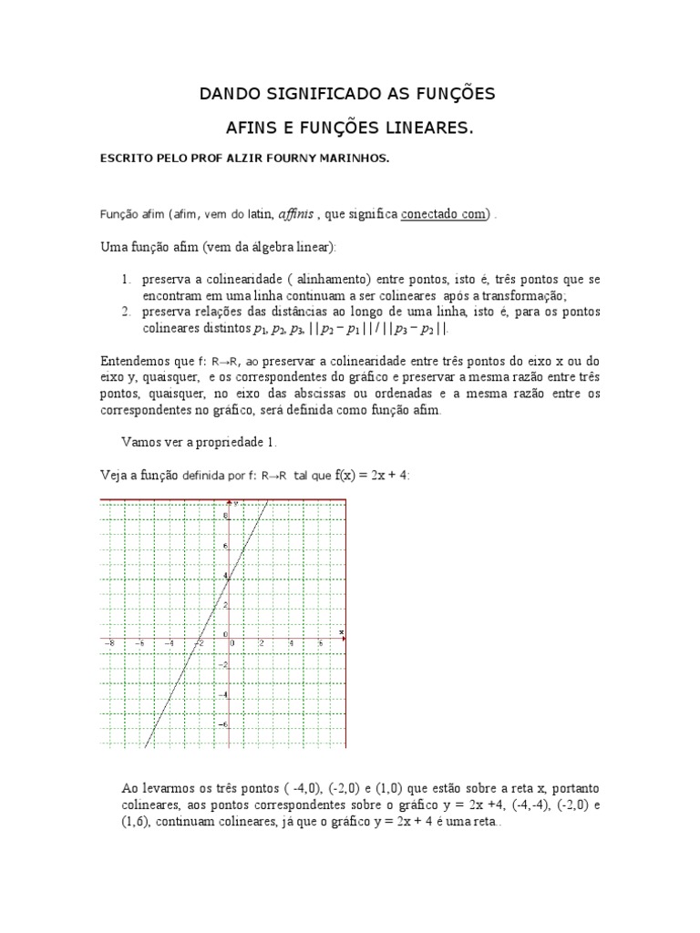FUNÇÕES AFINS 1 | Mapa Linear | Função (Matemática)