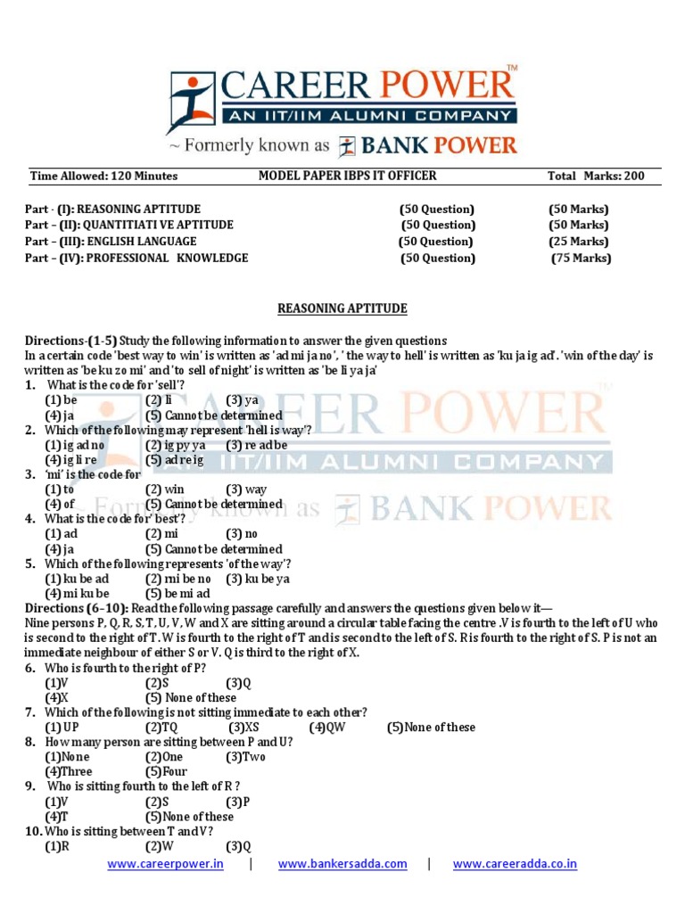 It Officer Complete Model Paper | PDF | Italy | Percentage