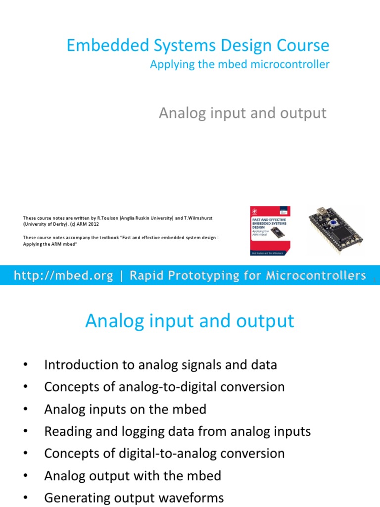 Mbed Course Notes Analog Input And Output Pdf Analog To Digital Converter Digital To