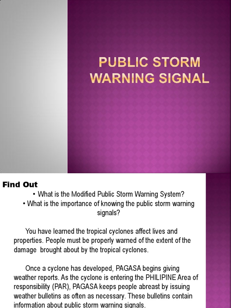 Public Storm Warning Signal | PDF | Vortices | Basic Meteorological ...