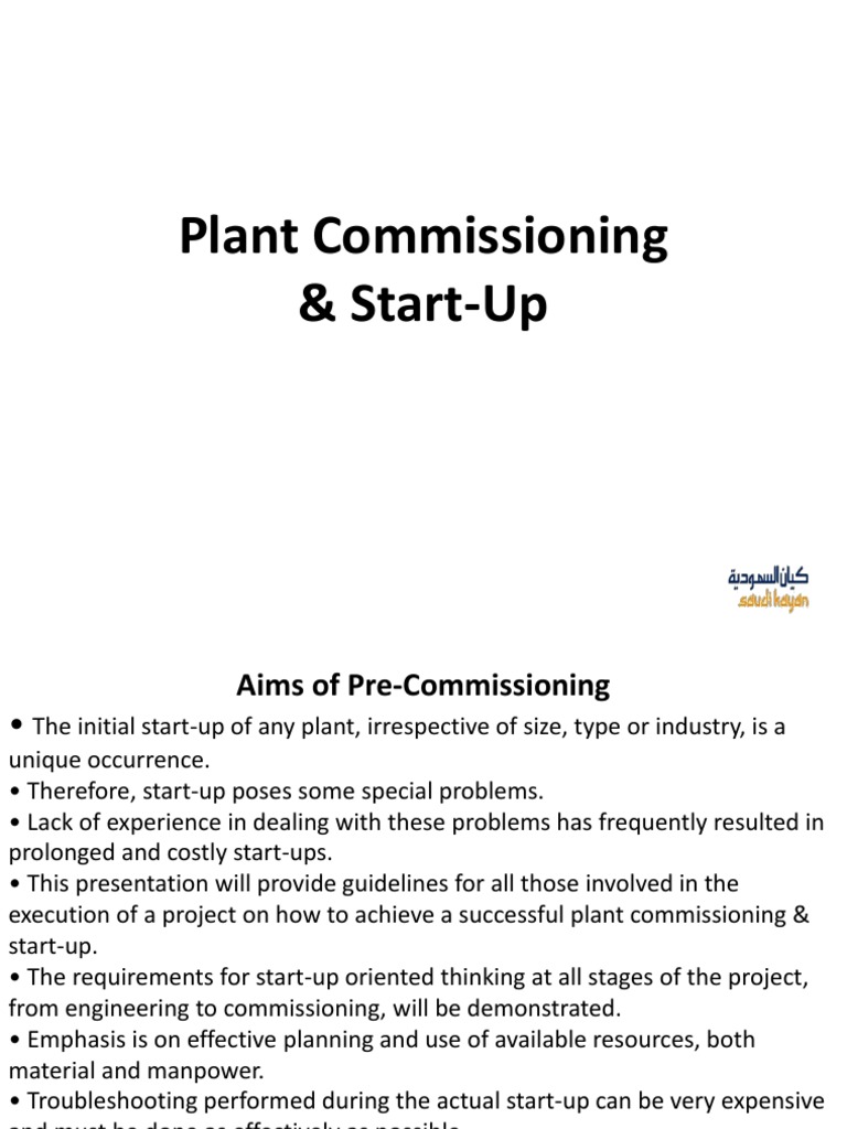 Plant Commissioning and Startup | PDF | Startup Company | Small ...