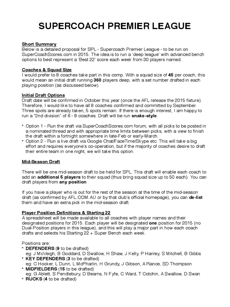 2015 SPL (Vin Gill) | PDF | Sport Variants | Football Codes