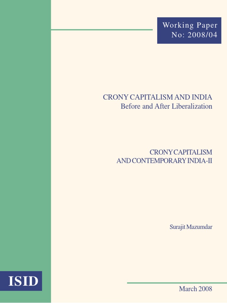 Crony Capitalism in Post-Liberal India | PDF | Capitalism | Privatization