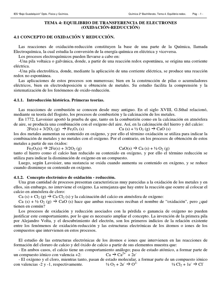 Tema 04 Redox Nuevo | PDF | Redox | Electrodo