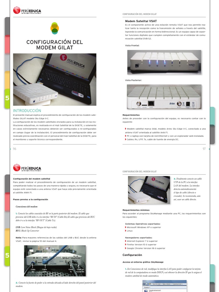 Guía de Configuración del Modem Gilat | PDF