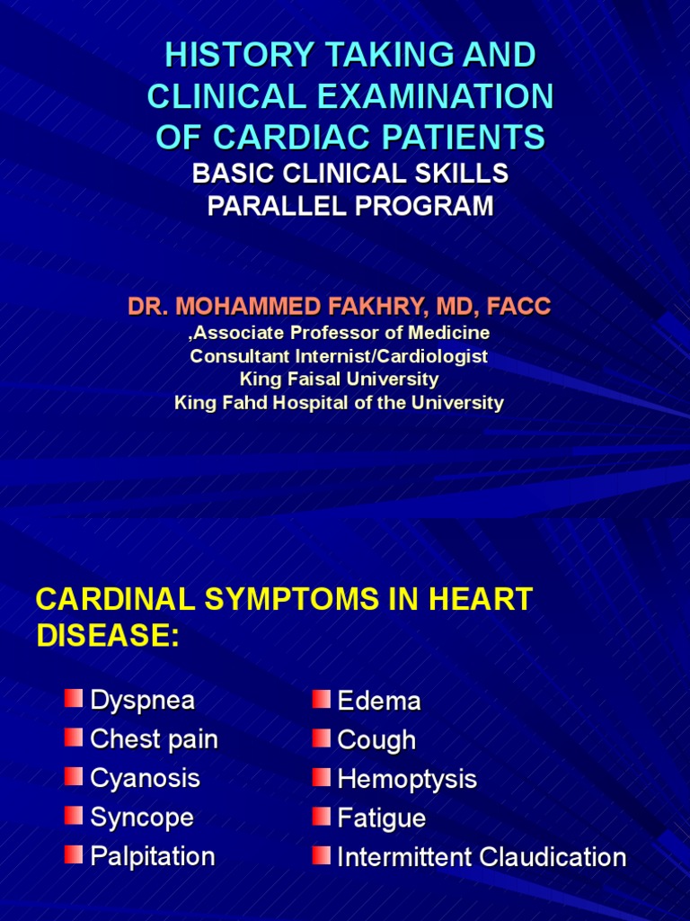 HISTORY TAKING AND PE OF CARDIAC PATIENTS. Original. | Download Free ...