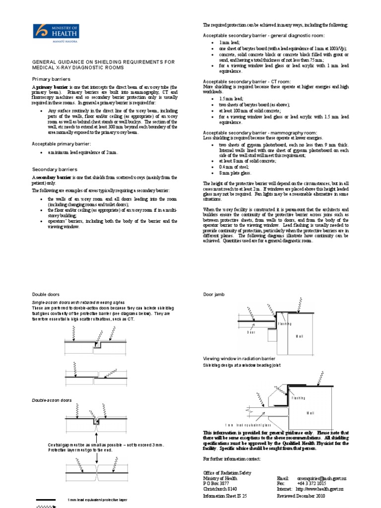 Shielding Guidelines for X-Ray Rooms | PDF | X Ray | Drywall