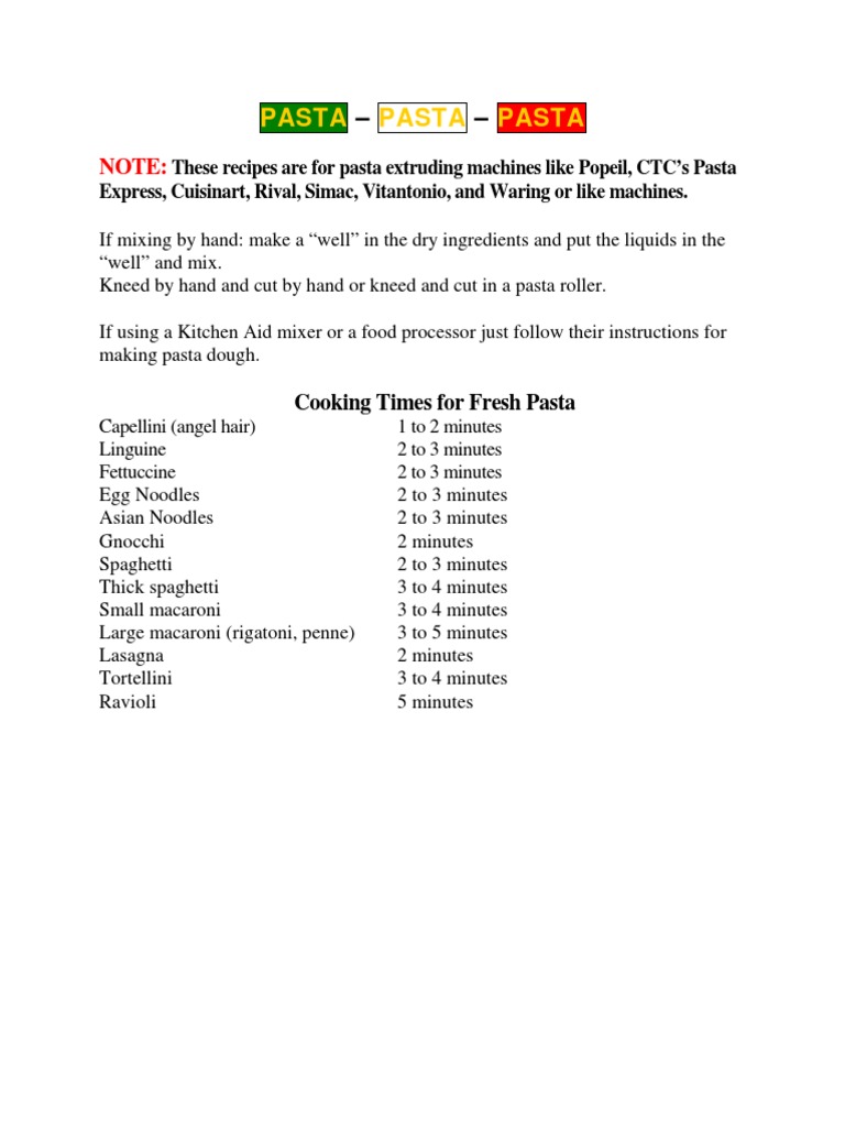 Pasta | PDF | Pasta | Teaspoon