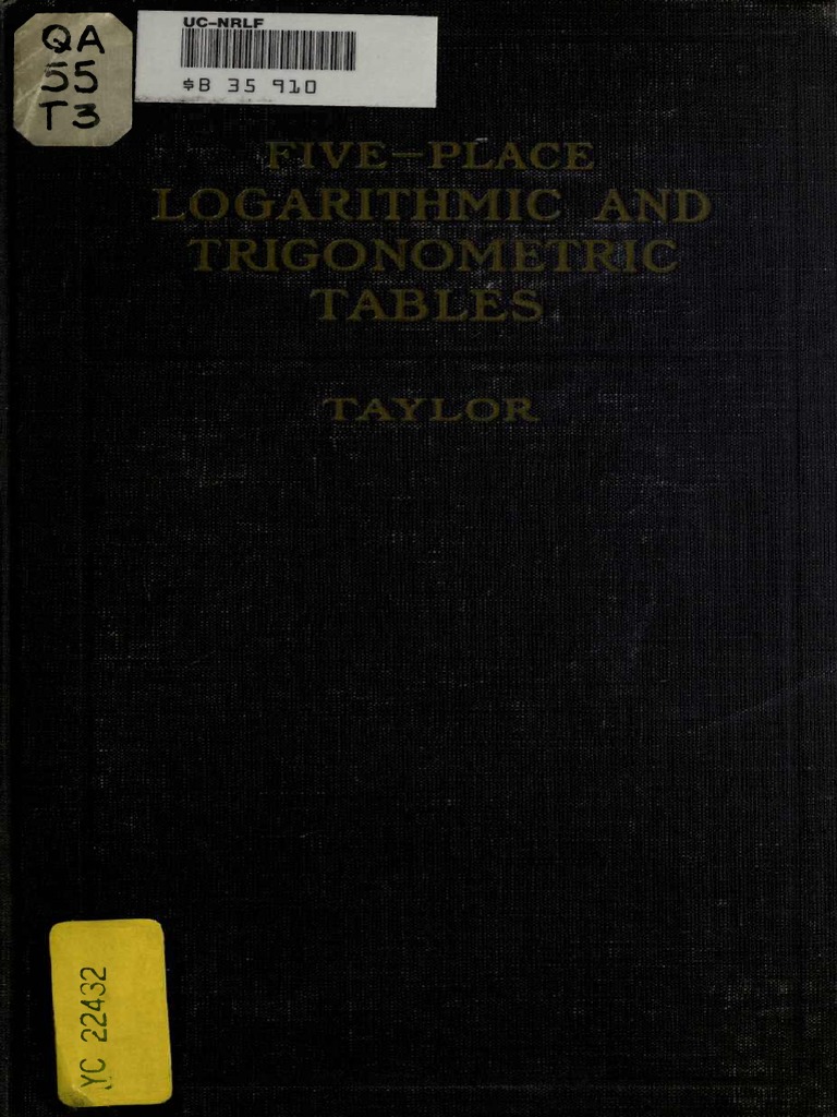 Logarithmic and Trigonometric Tables | PDF | Trigonometric Functions | Sine