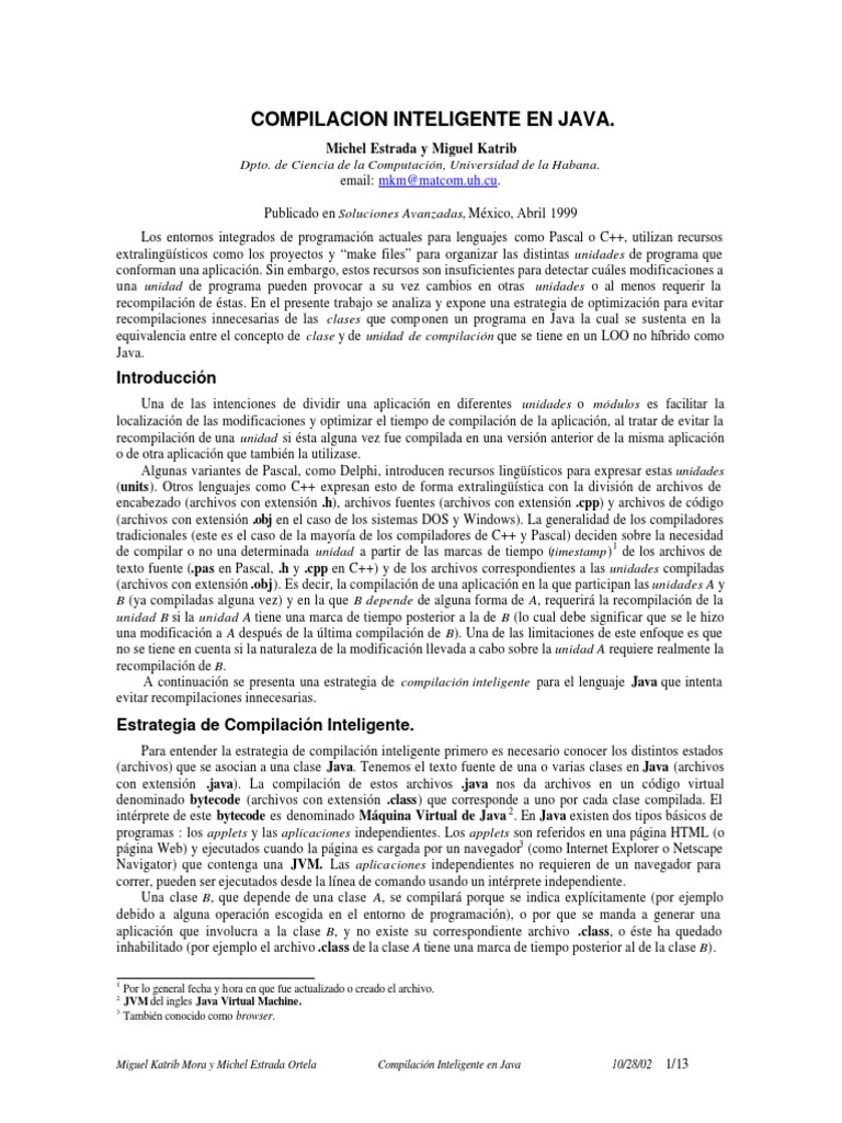 Compilacion Inteligente en Java.pdf | Java (Programming Language ... Compilacion Inteligente en Java.pdf | Java (Programming Language ...