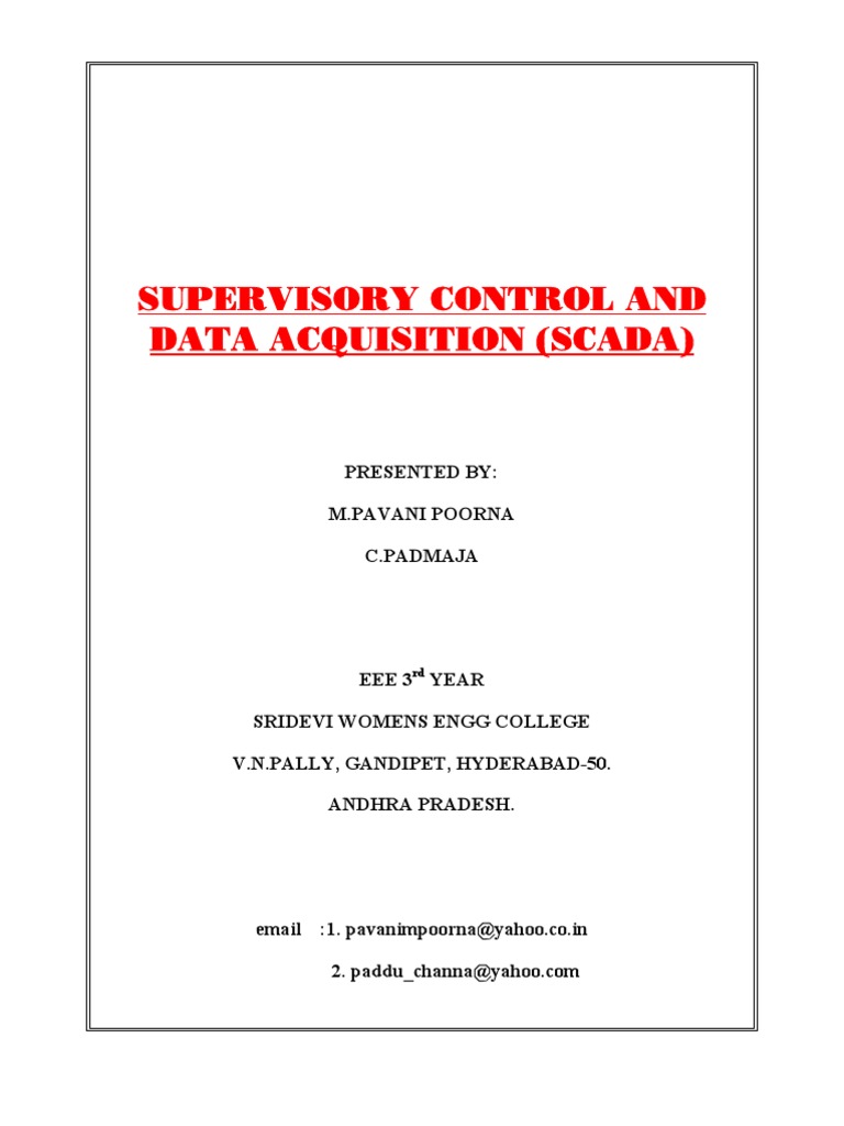 Supervisory Control and Data Acquisition (Scada) | PDF | Scada ...
