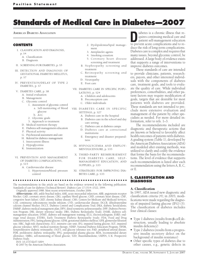 ADA standards of medical care in diabetes | Prediabetes | Diabetes ...