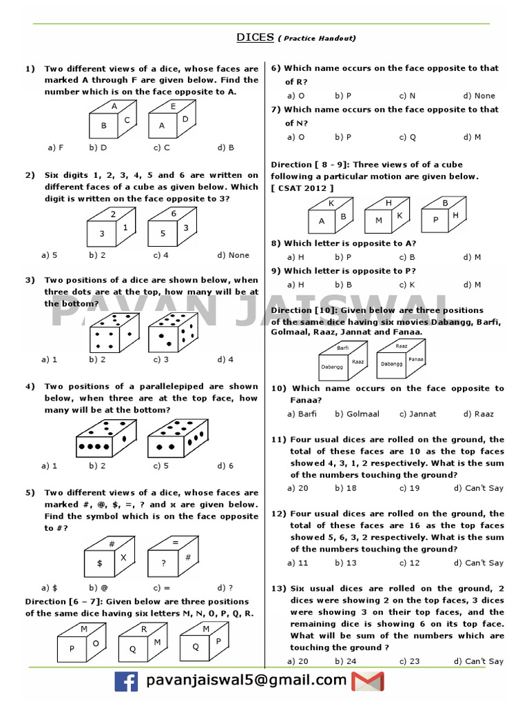 Dices | PDF | Dice | Teaching Mathematics