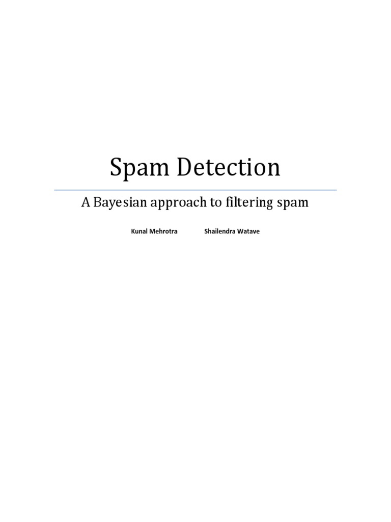 Bayesian Approach to Filtering Spam Using Naive Classifier | PDF | Email Spam | Support Vector ...