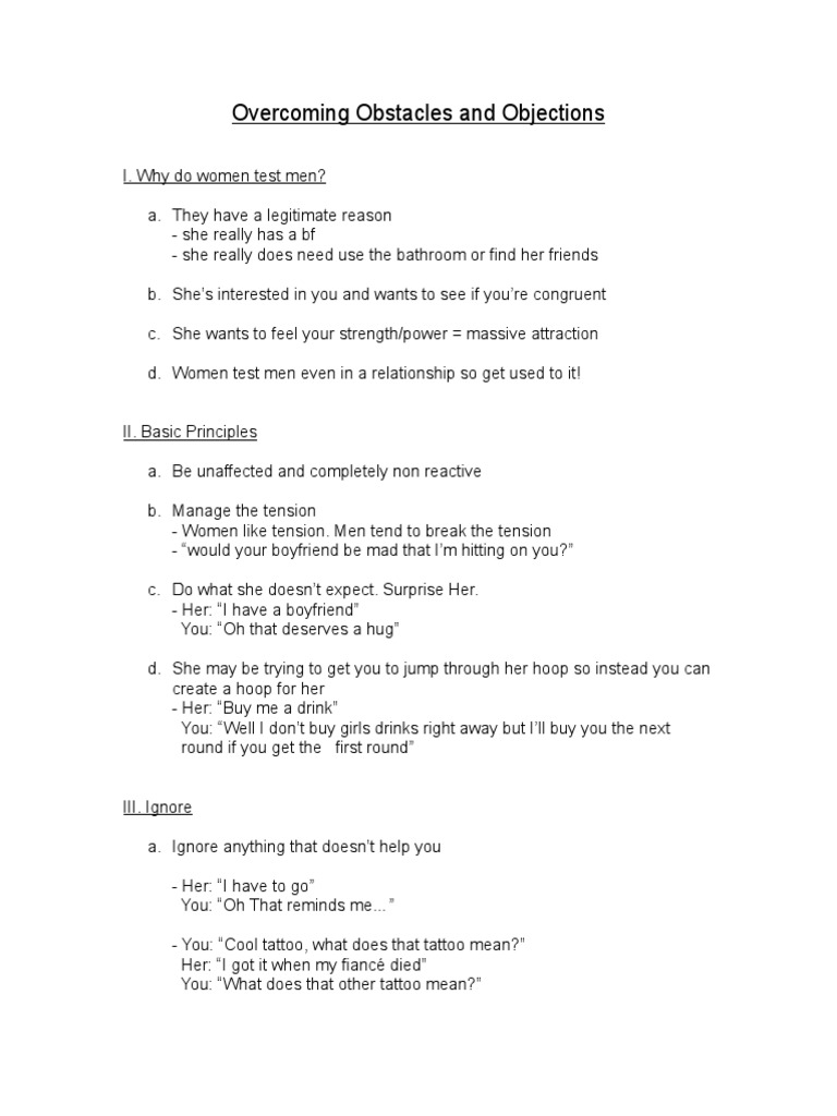 Overcoming Obstacles and Objections | PDF