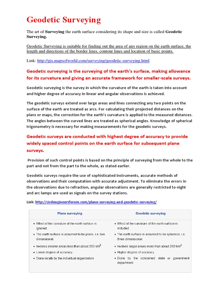 Geodetic Surveying: Earth Curvature & Large-Scale Control | PDF ...