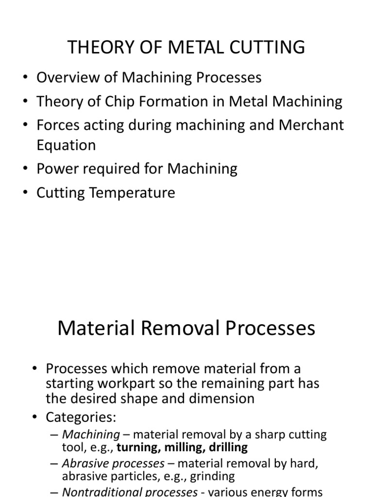 Theory of Metal Cutting | PDF | Machining | Industries