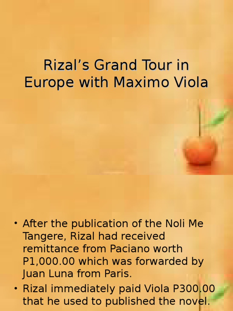 Rizal's Grand Tour in Europe With Maximo Viola | PDF