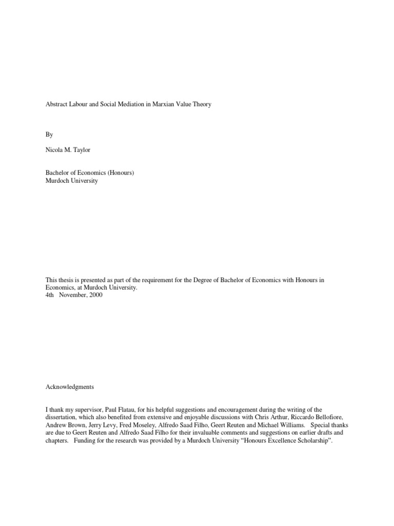 Abstract Labour and Social Mediation in Marxian Value Theory | PDF ...