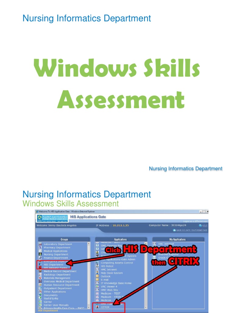 Nursing Informatics Windows Skills Test | PDF | Business | Technology ...